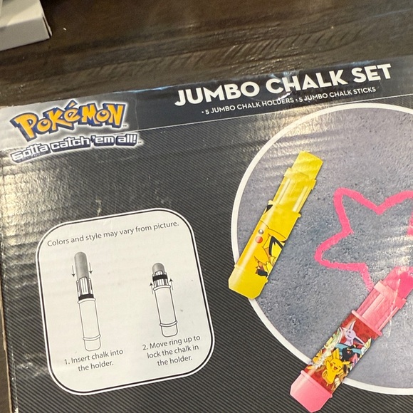 Pokemon | Toys | Pokemon Jumbo Chalk Set | Poshmark